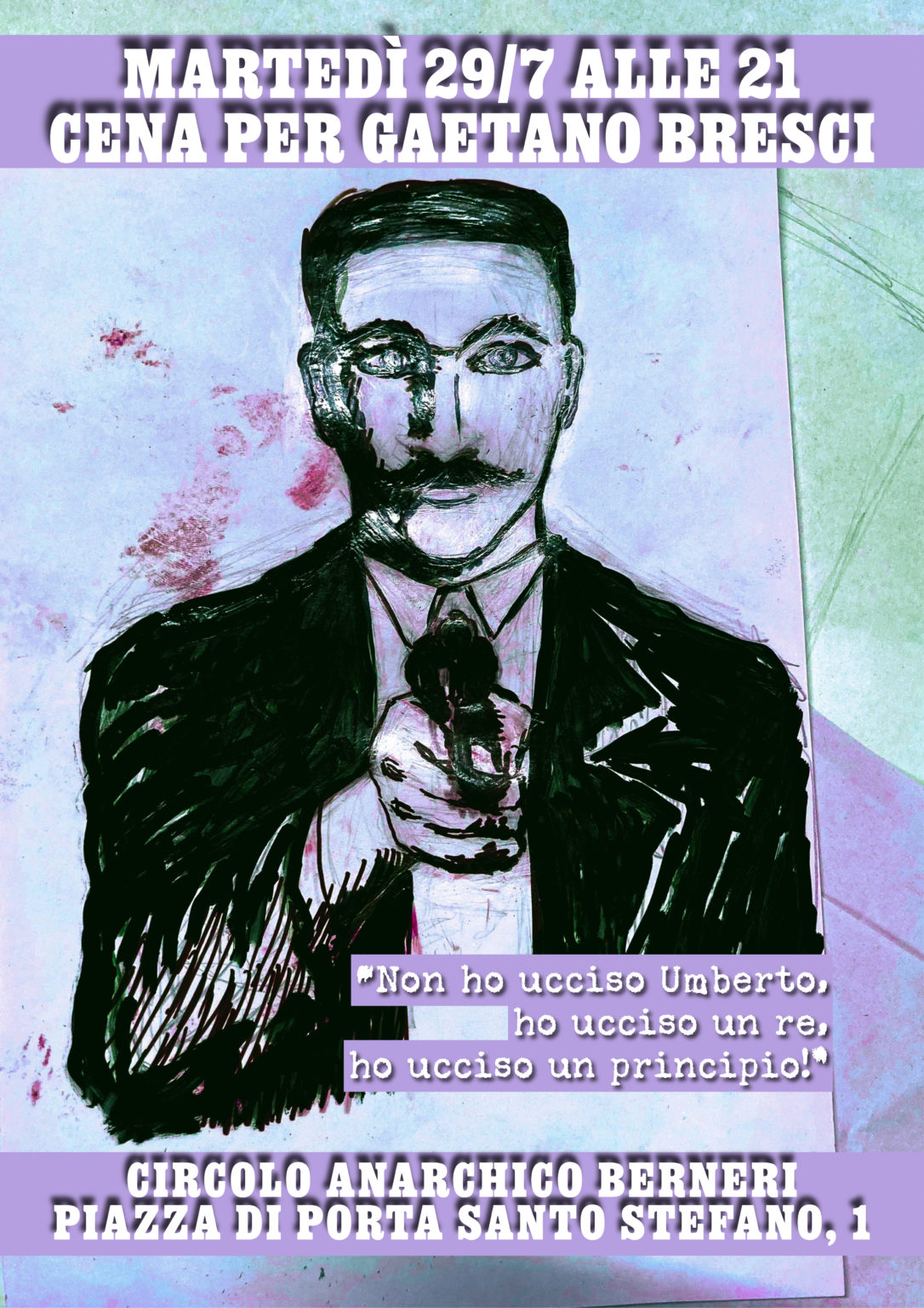 BOLOGNA: Cena per Gaetano Bresci